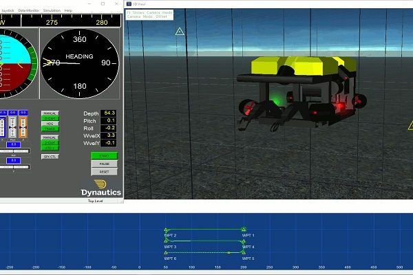 DNX AUVSim screen - Dynautics